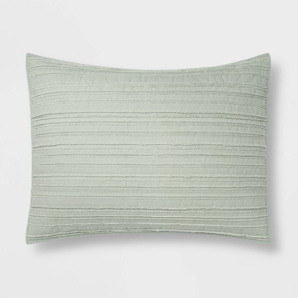 Threshold | Bedding | Standard Clipped Texture Quilt Sham Light Sage ...
